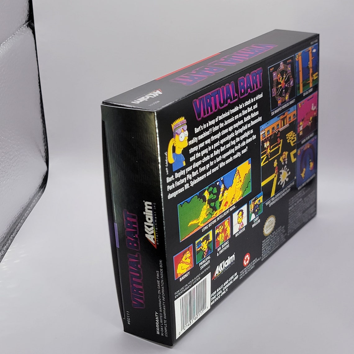 Virtual Bart | NTSC | Super Nintendo | SNES | En | Reproduction Box and ...