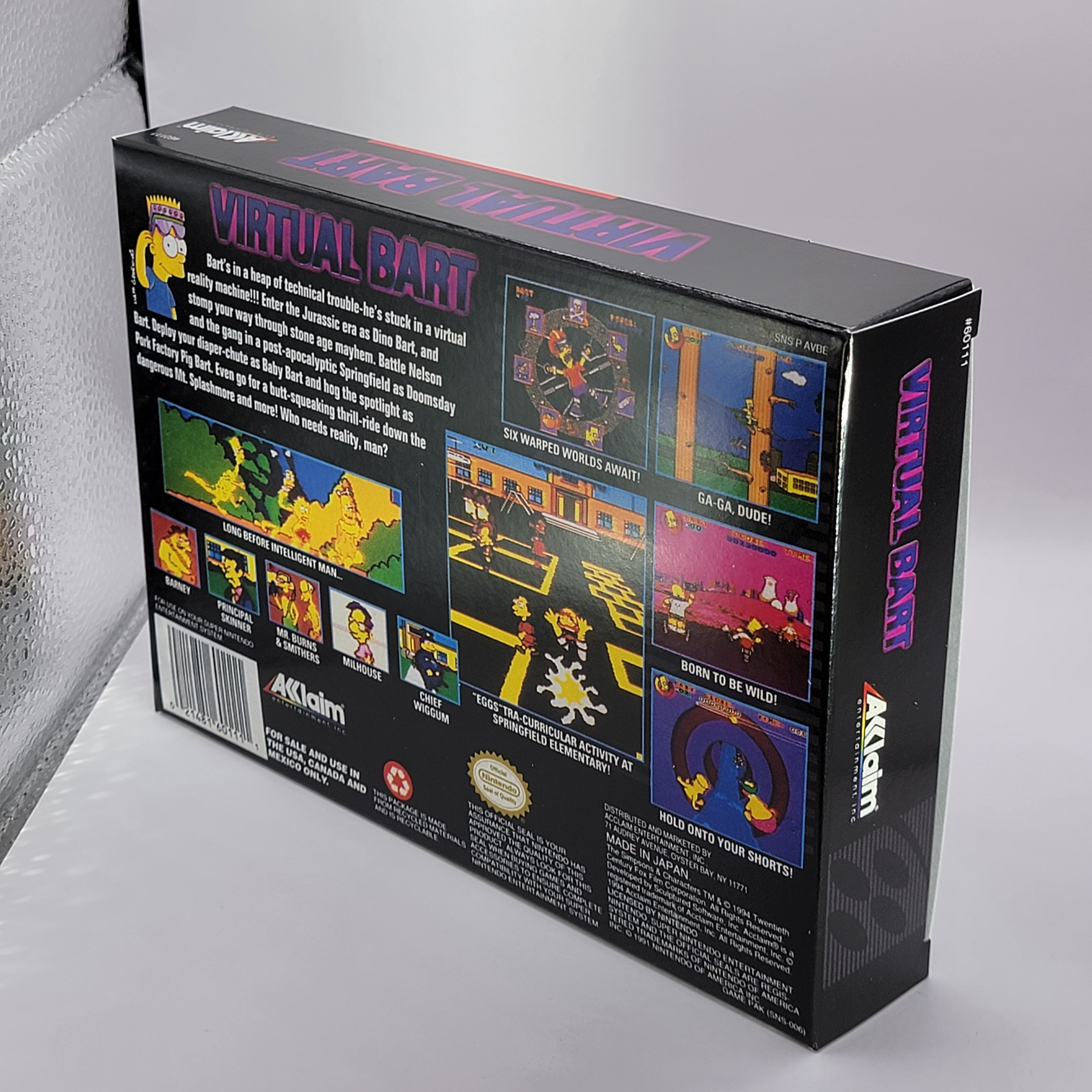 Virtual Bart | NTSC | Super Nintendo | SNES | En | Reproduction Box and ...