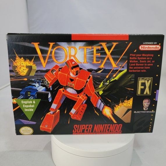Vortex NTSC Super Nintendo SNES En Reproduction Box and Inner Tray Etsy