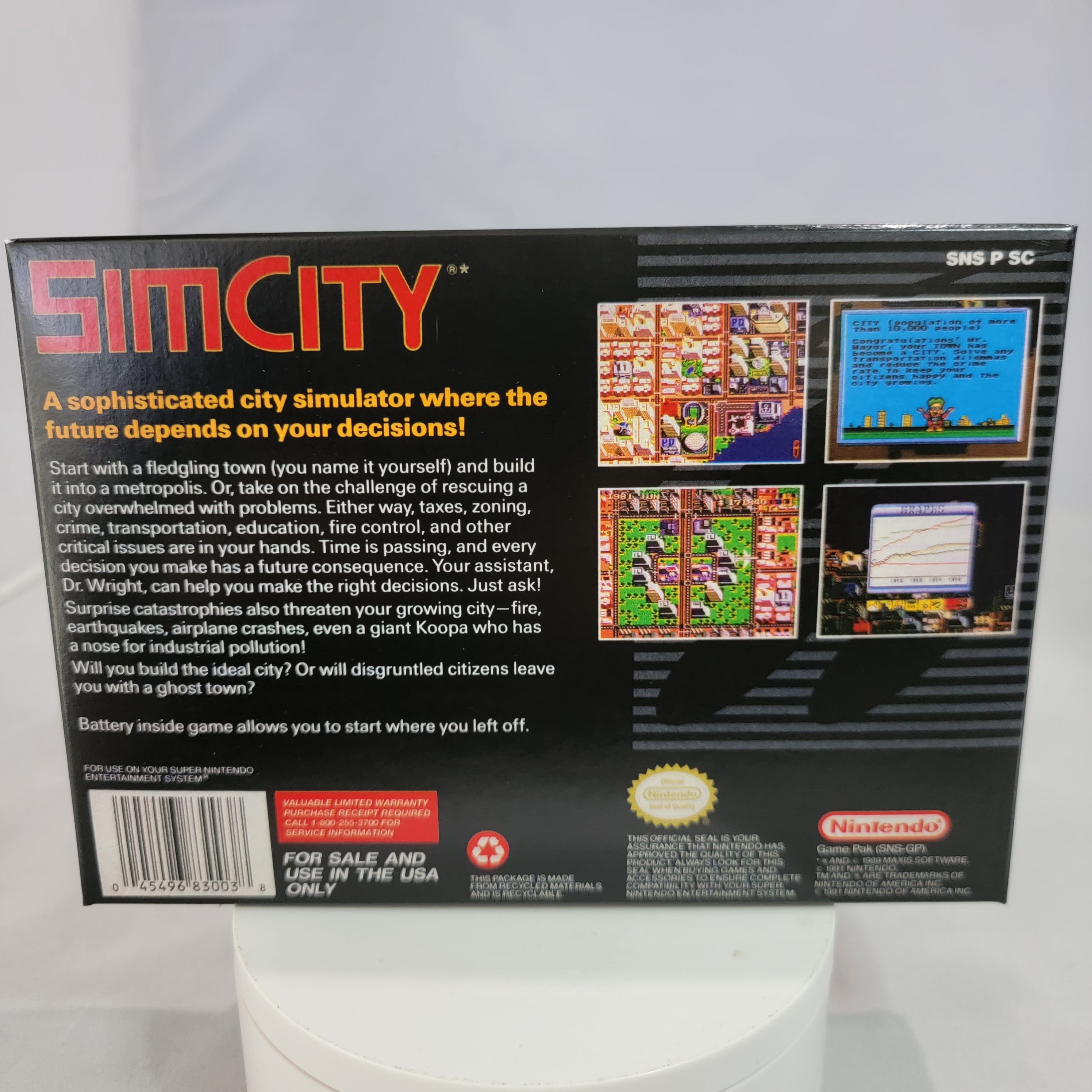 Sim City | NTSC | Super Nintendo | SNES | En | Reproduction Box and ...