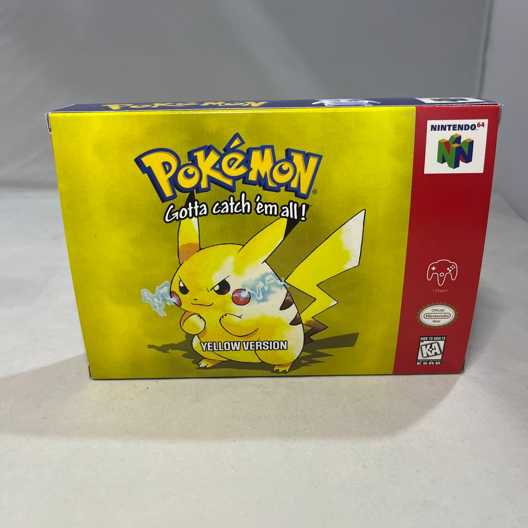 Pokemon Yellow | NTSC | Nintendo 64 | N64 | En | Reproduction Box and ...
