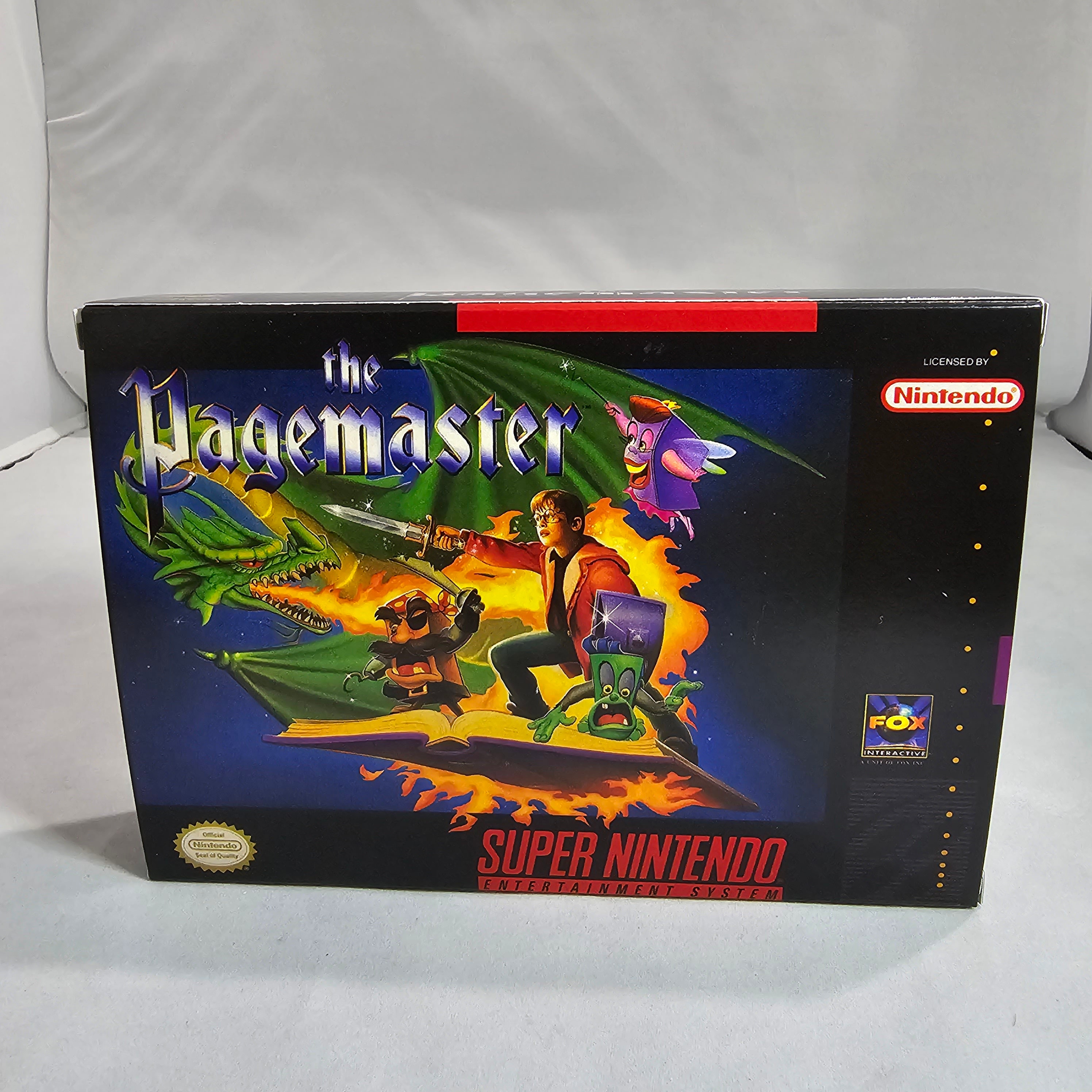 The Pagemaster NTSC Super Nintendo SNES En Reproduction Box and Inner Tray Etsy