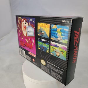 Taz-mania NTSC Super Nintendo SNES En Reproduction Box and Inner Tray ...