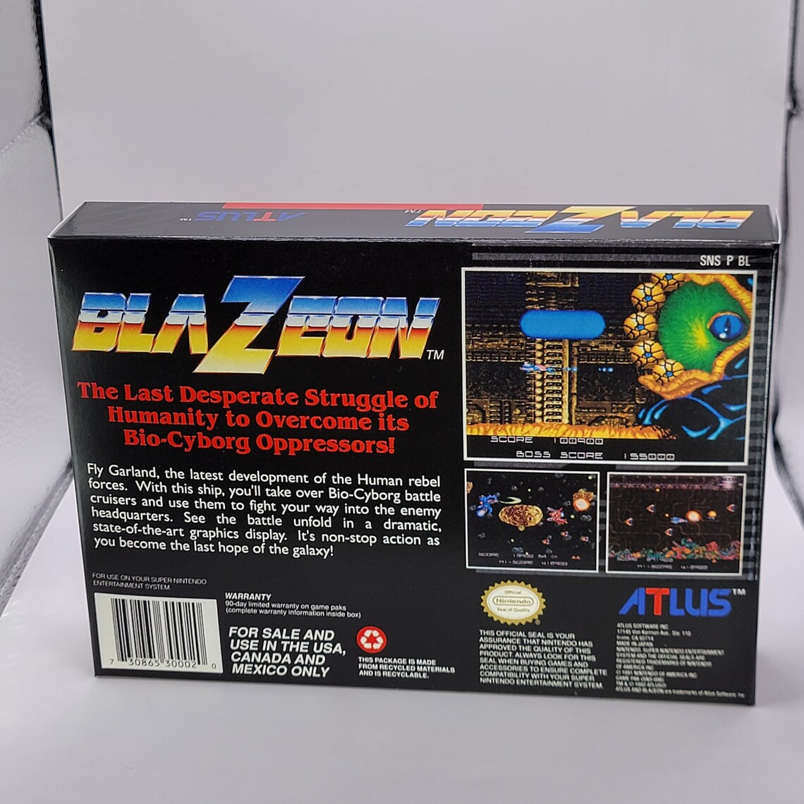 Blazeon | NTSC | Super Nintendo | SNES | En | Reproduction Box and ...