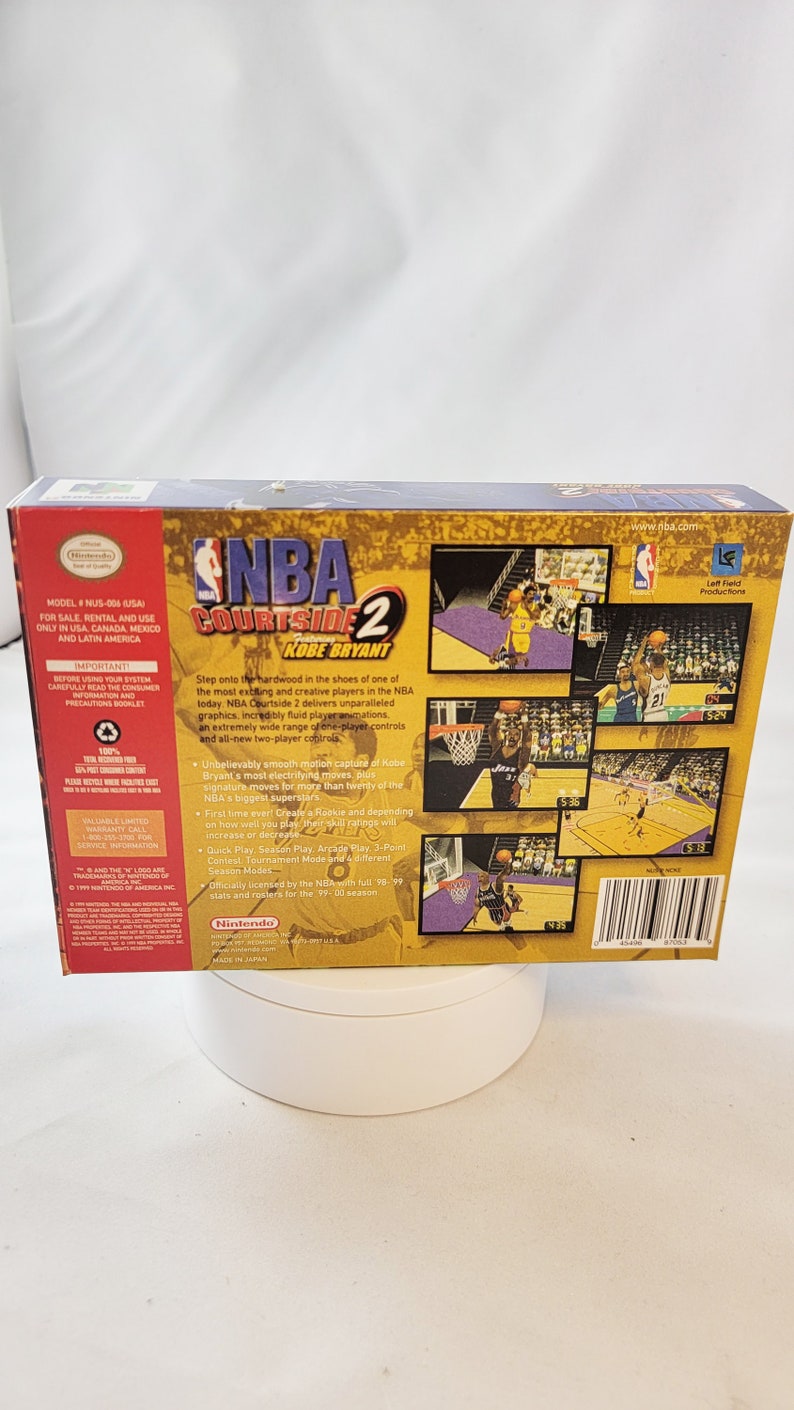 NBA Courtside 2 Featuring Kobe Bryant Nintendo 64 N64 - Etsy