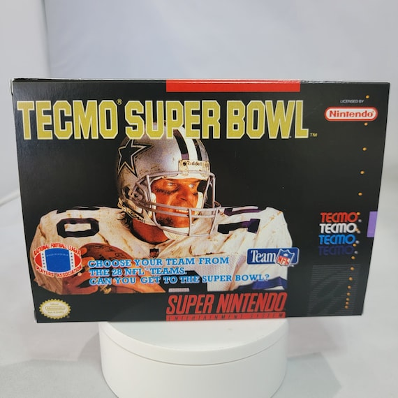 Tecmo Super Bowl NTSC Super Nintendo SNES En Reproduction Box and Inner Tray Etsy