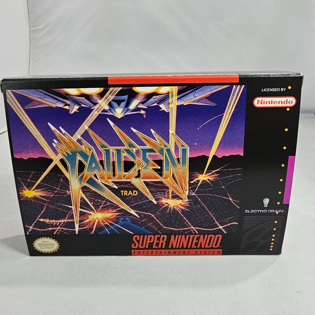 Raiden | NTSC | Super Nintendo | SNES | En | Reproduction Box and Inner ...