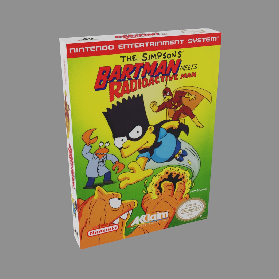 The Simpsons Bartman Meets Radioactive Man NTSC Nintendo NES En Reproduction Box - Etsy