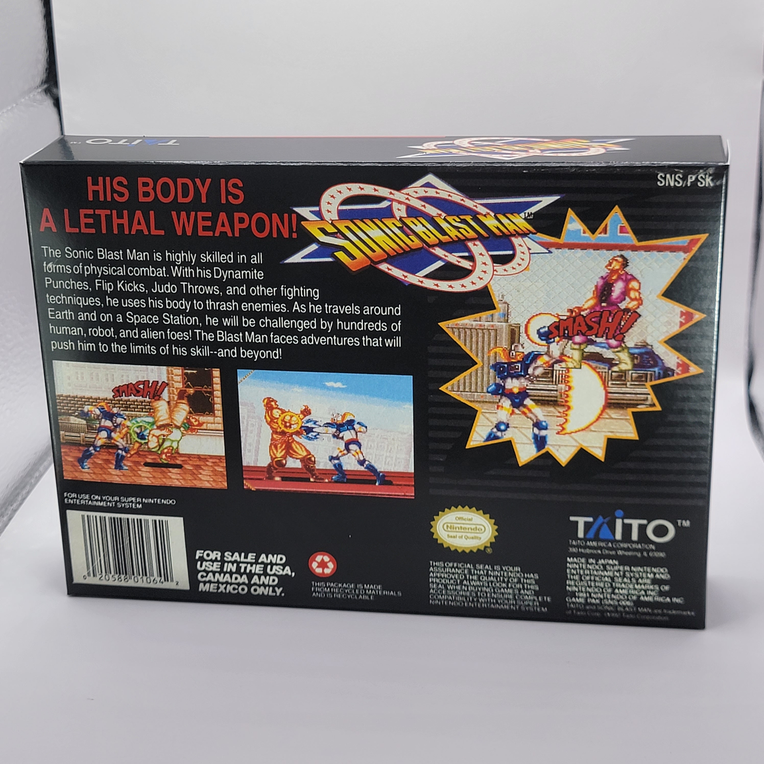 Sonic Blast Man | NTSC | Super Nintendo | SNES | En | Reproduction Box ...