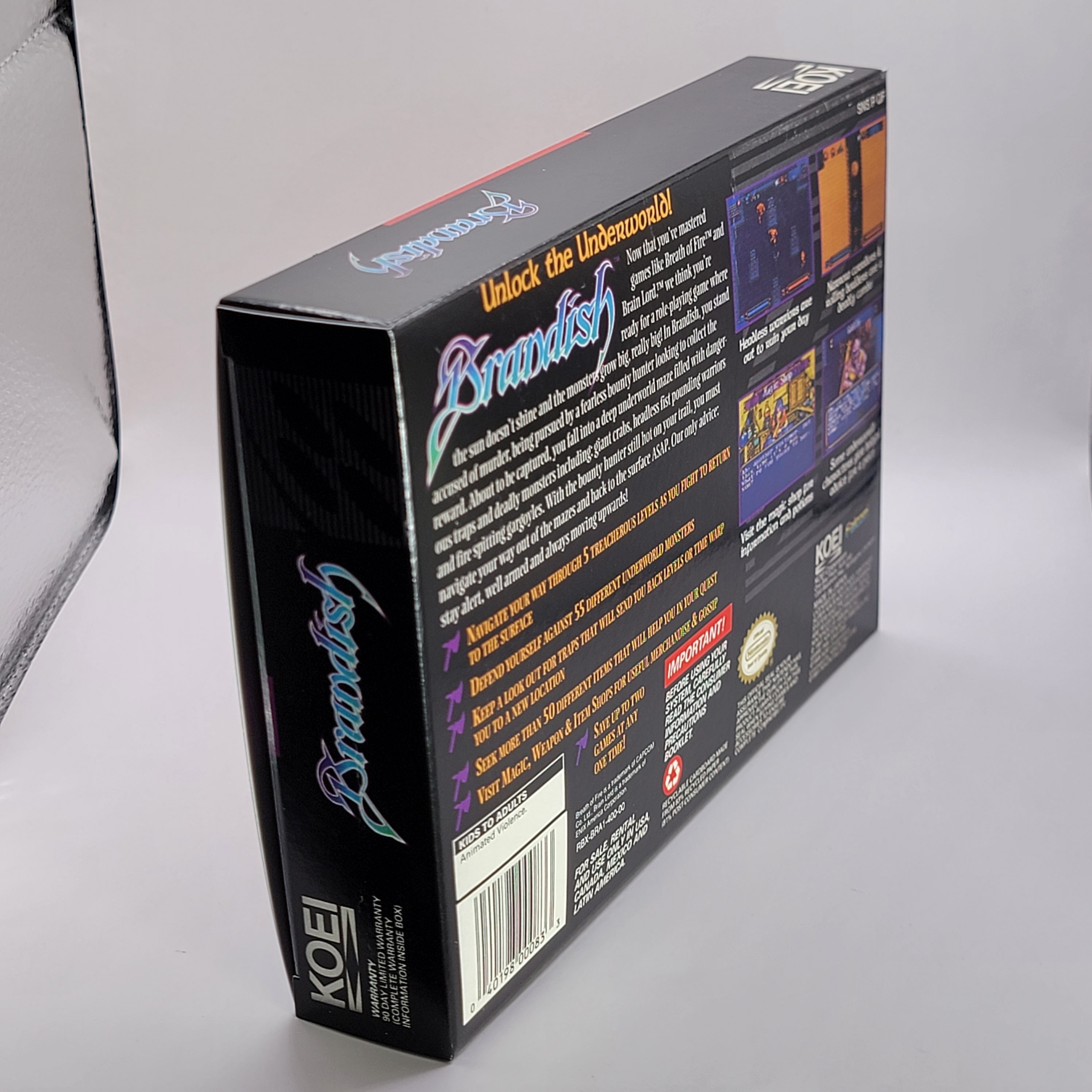 Brandish | NTSC | Super Nintendo | SNES | En | Reproduction Box and ...
