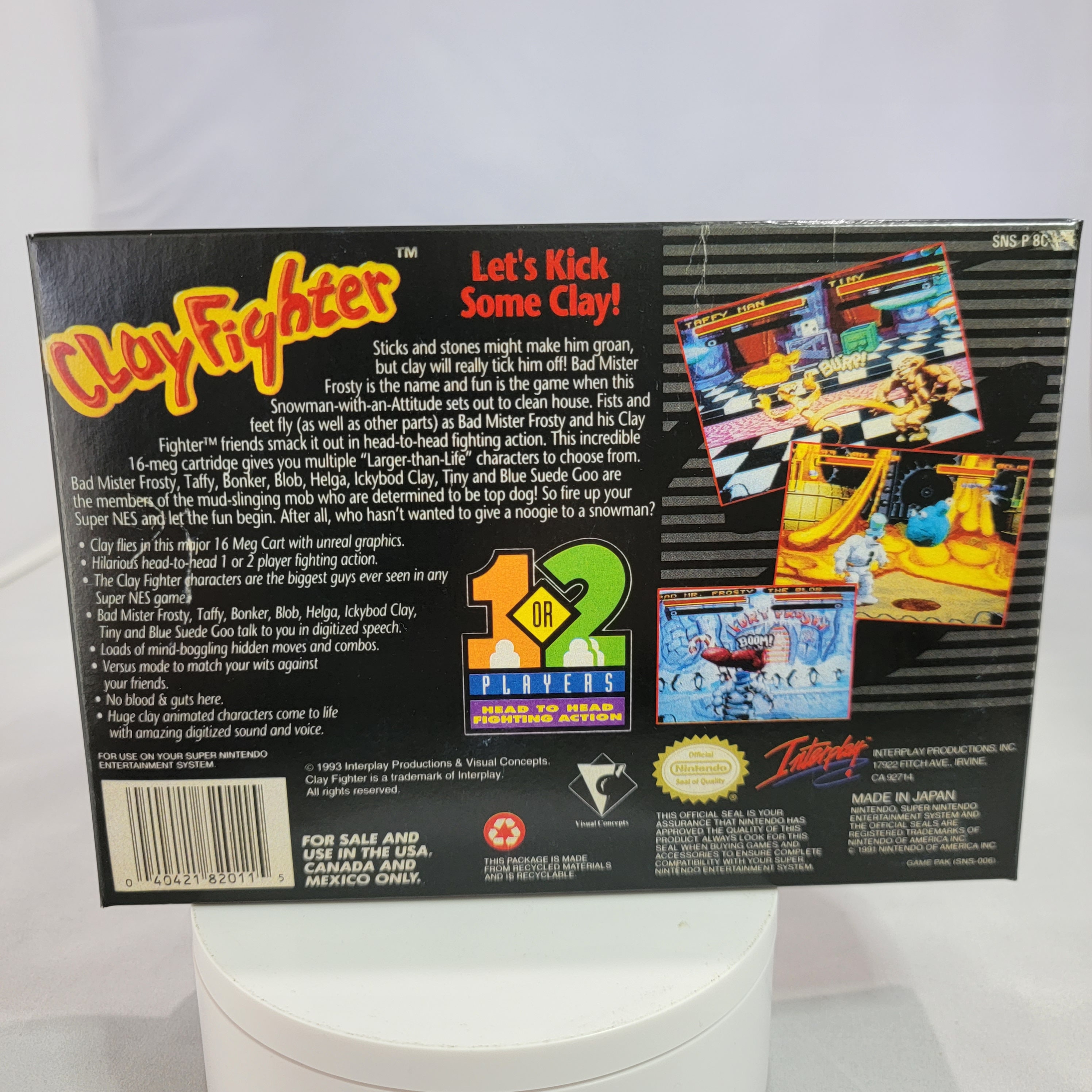 Clay Fighter | NTSC | Super Nintendo | SNES | En | Reproduction Box and ...