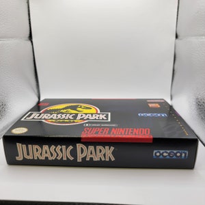 Jurassic Park NTSC Super Nintendo SNES En Reproduction Box and Inner ...