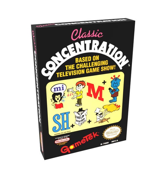 Classic Concentration NTSC Nintendo NES En Reproduction Box Etsy