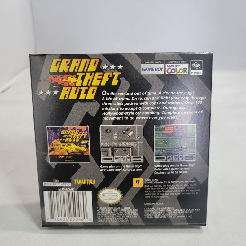 Grand Theft Auto NTSC Gameboy Color GBC En - Etsy