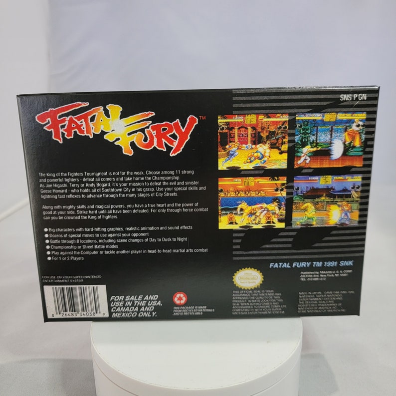 Fatal Fury | NTSC | Super Nintendo | SNES | En | Reproduction Box and ...