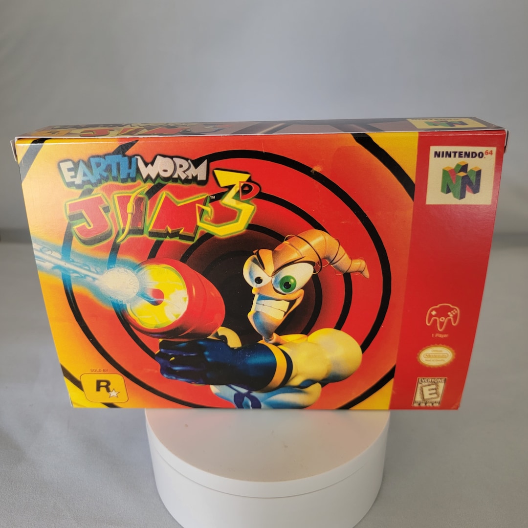 Earthworm Jim 3D | NTSC | Nintendo 64 | N64 | En | Reproduction Box and ...