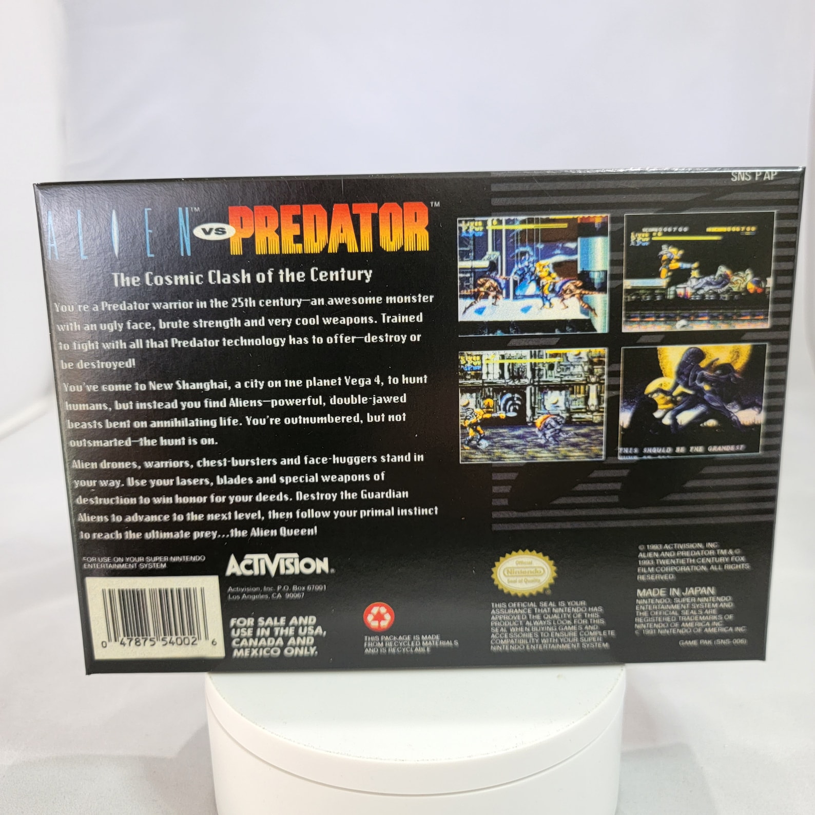 Alien Vs Predator NTSC Super Nintendo SNES En Reproduction Box and ...