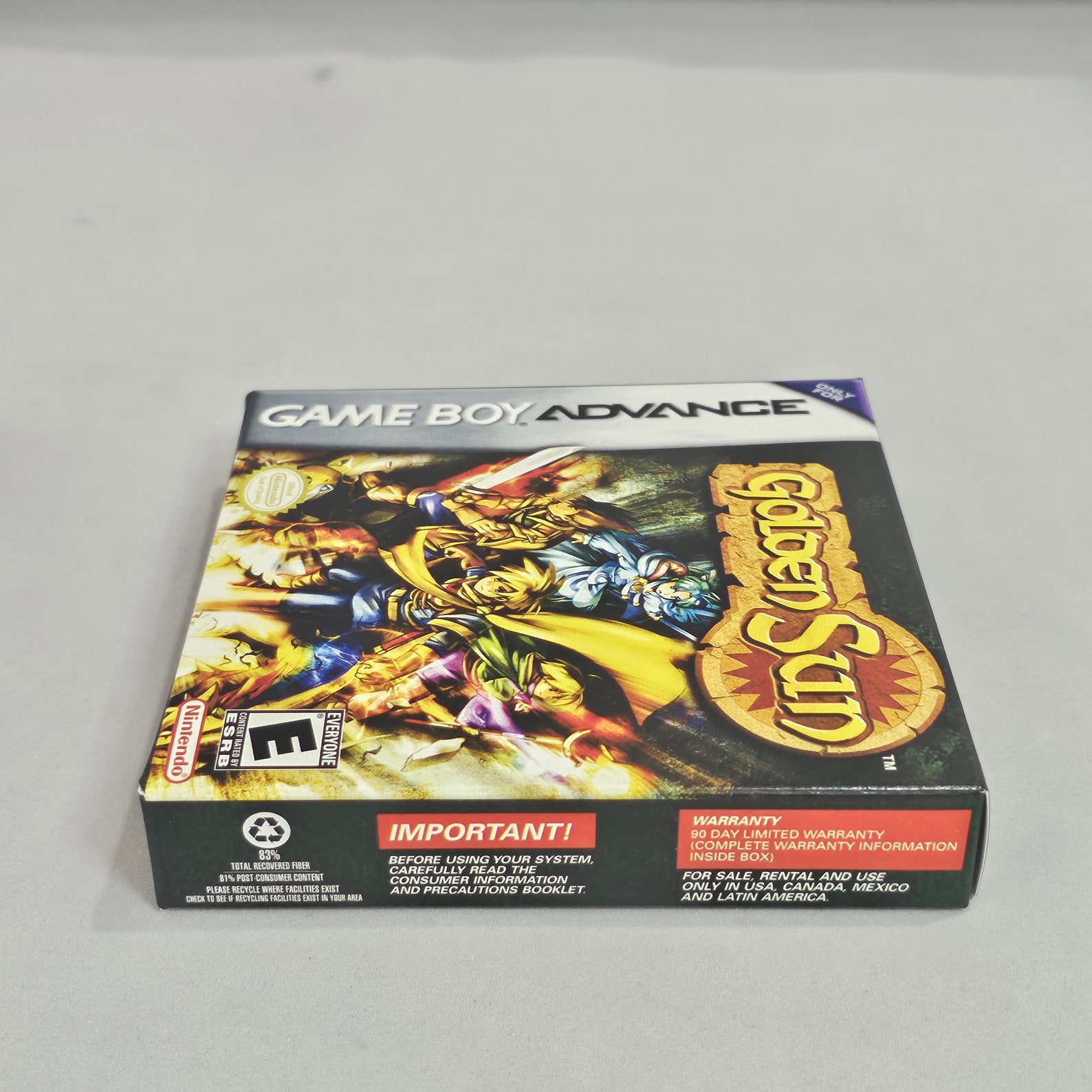 Golden Sun | NTSC | Gameboy Advance | GBA | En | Reproduction Box and ...