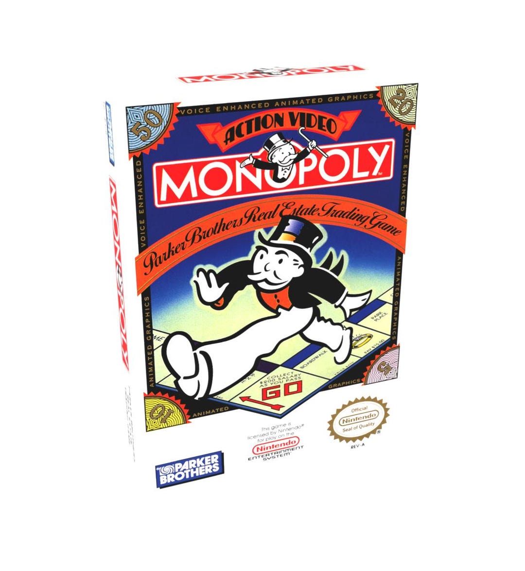 Monopoly | NTSC | Nintendo | NES | En | Reproduction Box - Etsy