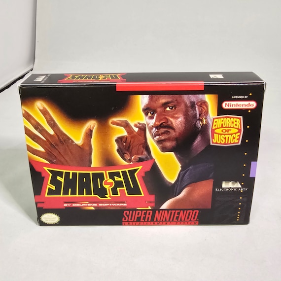 Shaq Fu NTSC Super Nintendo SNES En Reproduction Box and Inner Tray Etsy