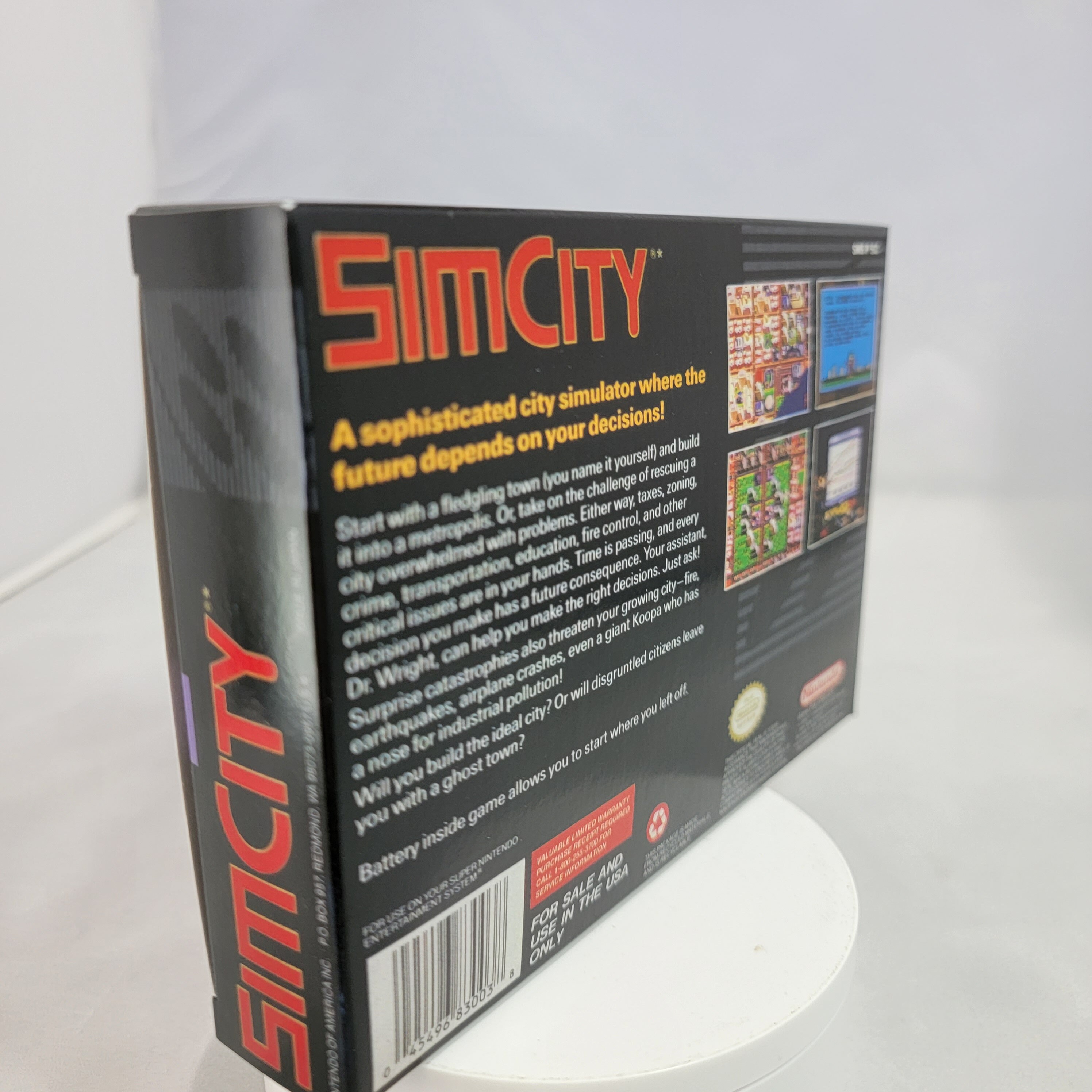 Sim City | NTSC | Super Nintendo | SNES | En | Reproduction Box and ...