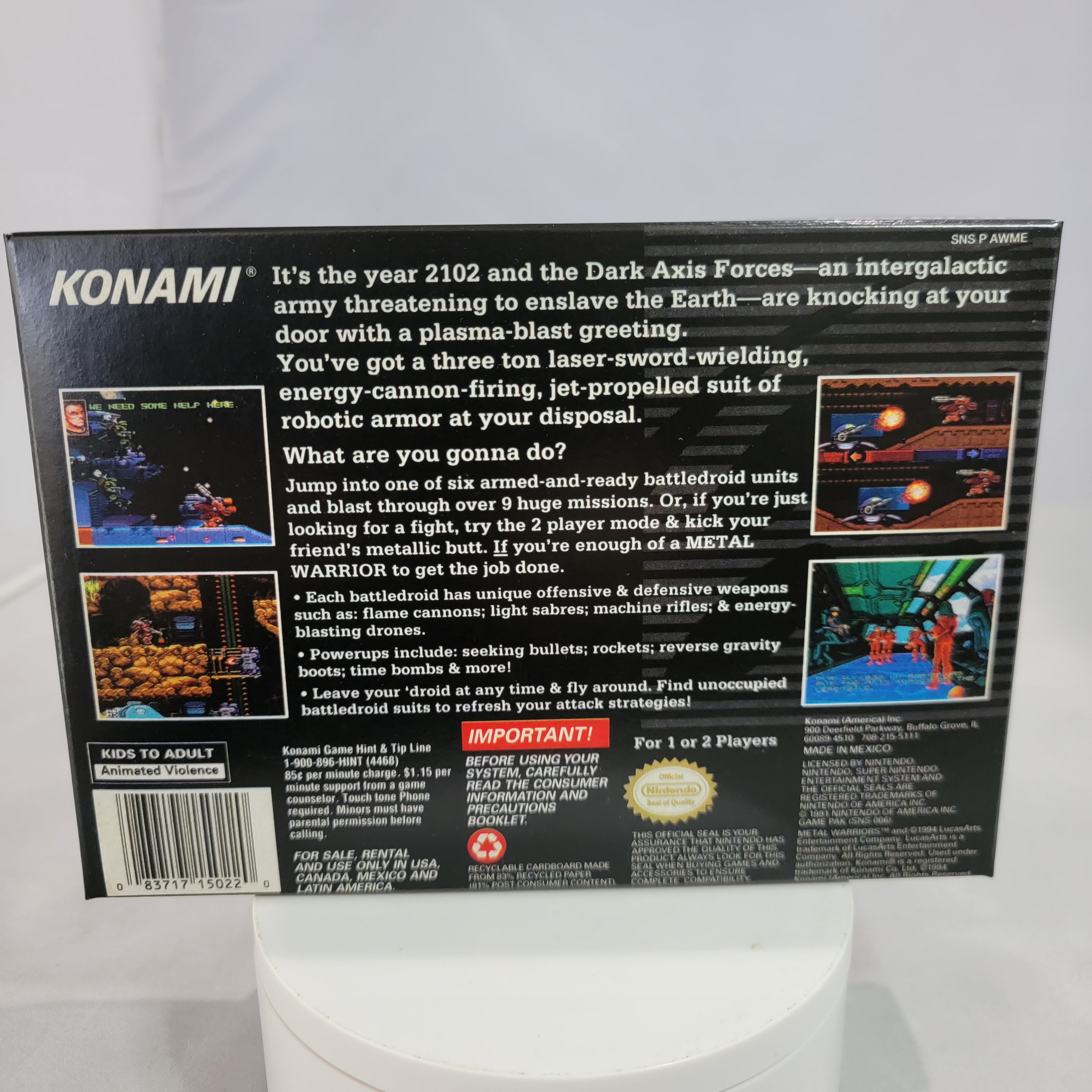 Metal Warriors | NTSC | Super Nintendo | SNES | En | Reproduction Box ...