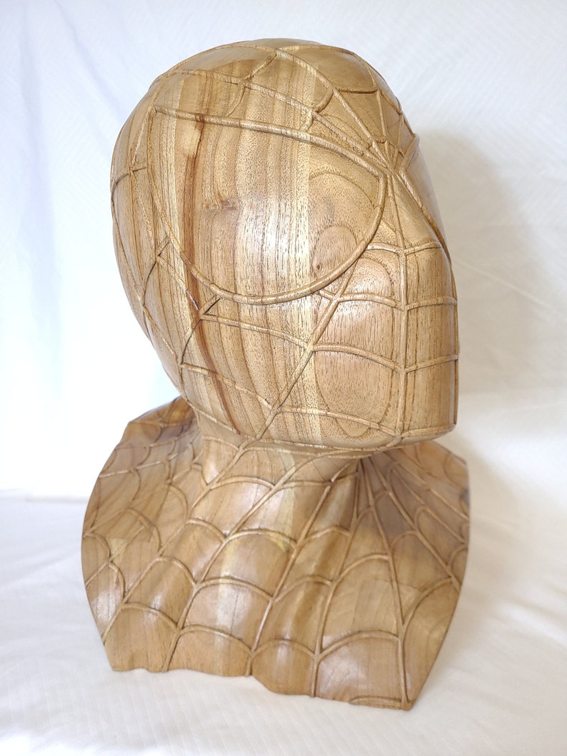 MARVEL- SPIDERMAN (life Size Bust) 100% Hand Carved Wood - Etsy