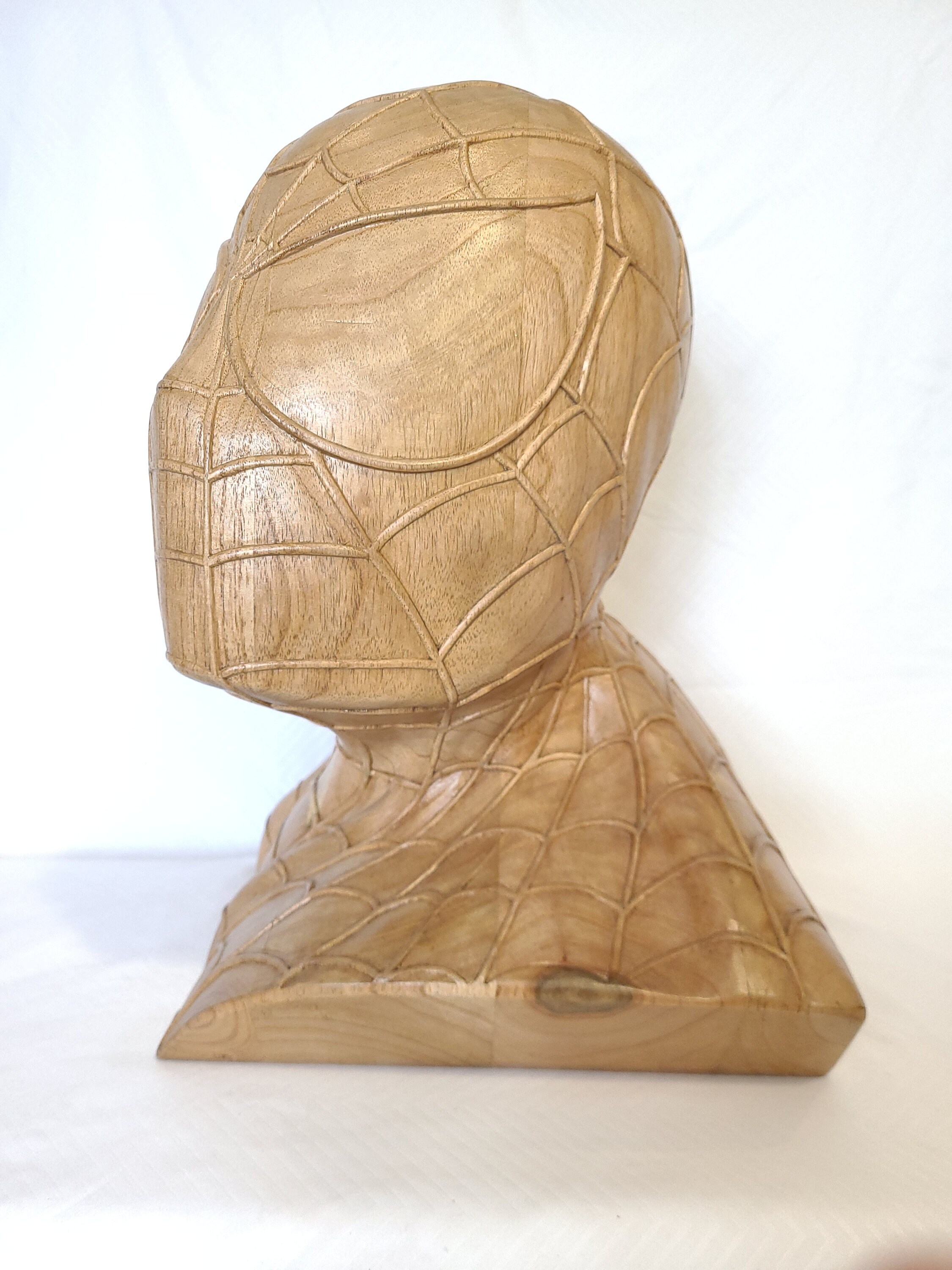 MARVEL SPIDERMAN life Size Bust 100% Hand Carved Wood | Etsy