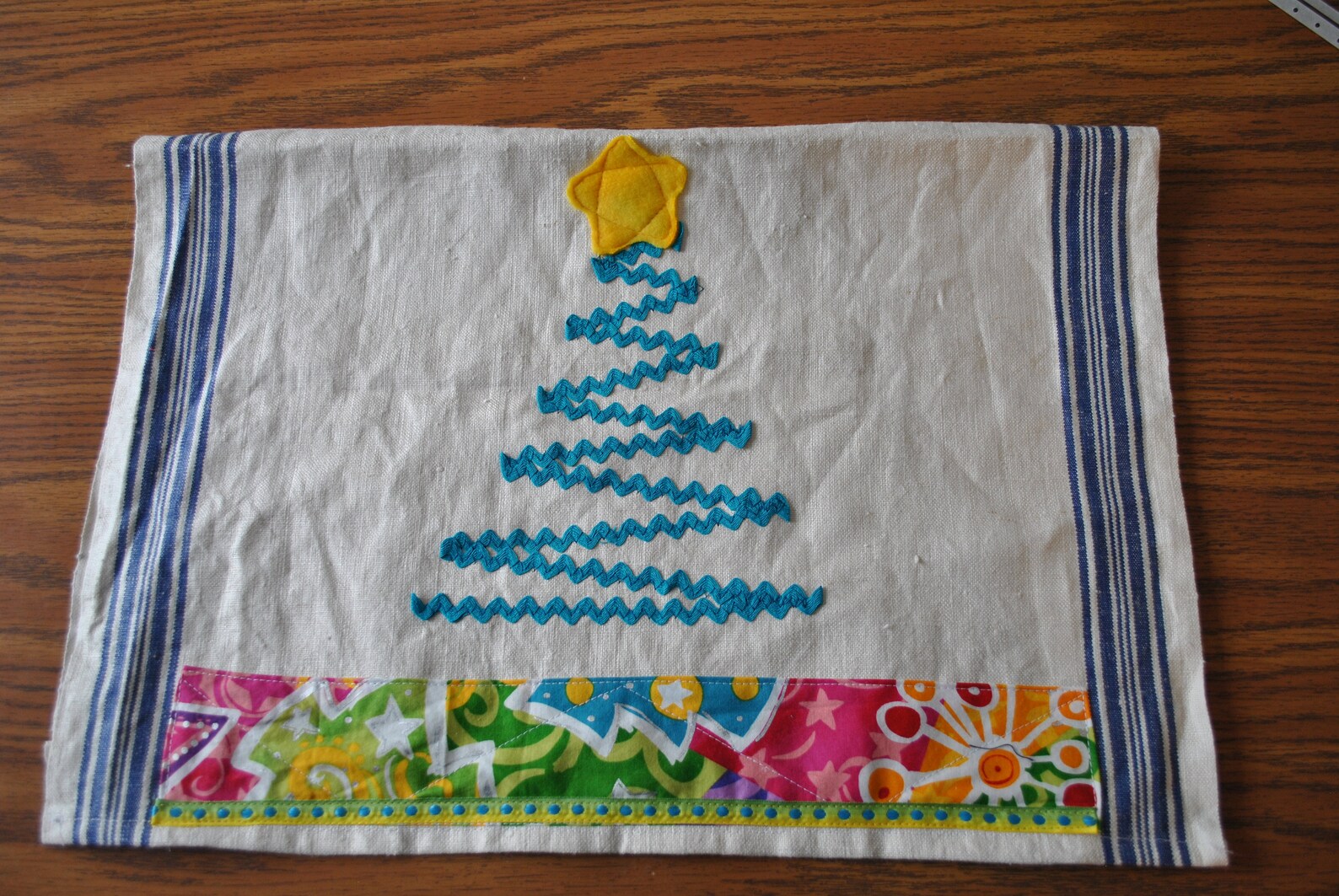 Festive Holiday Decorated Linen Dish Towels Embellished with | Etsy