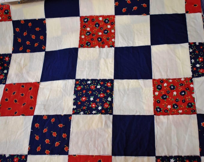 Unused Vintage 1970s Fabric Bright Diamonds in Green Blue Red Orange ...