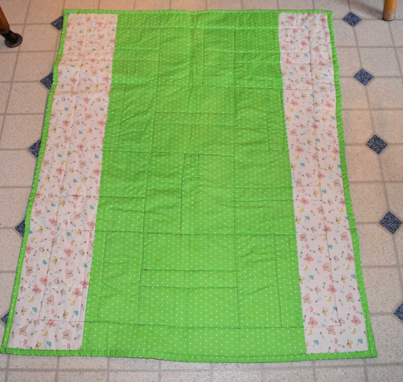 Charming Handmade Baby Quilts Vintage and New Fabrics Used on 2 Sided ...