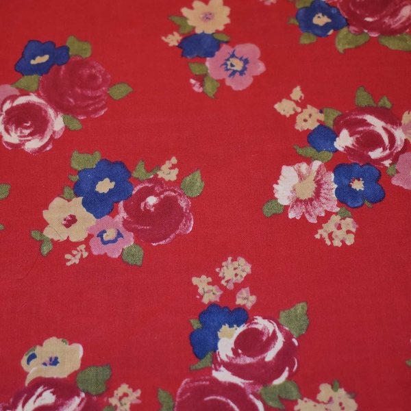 Red Print Fabric - Etsy