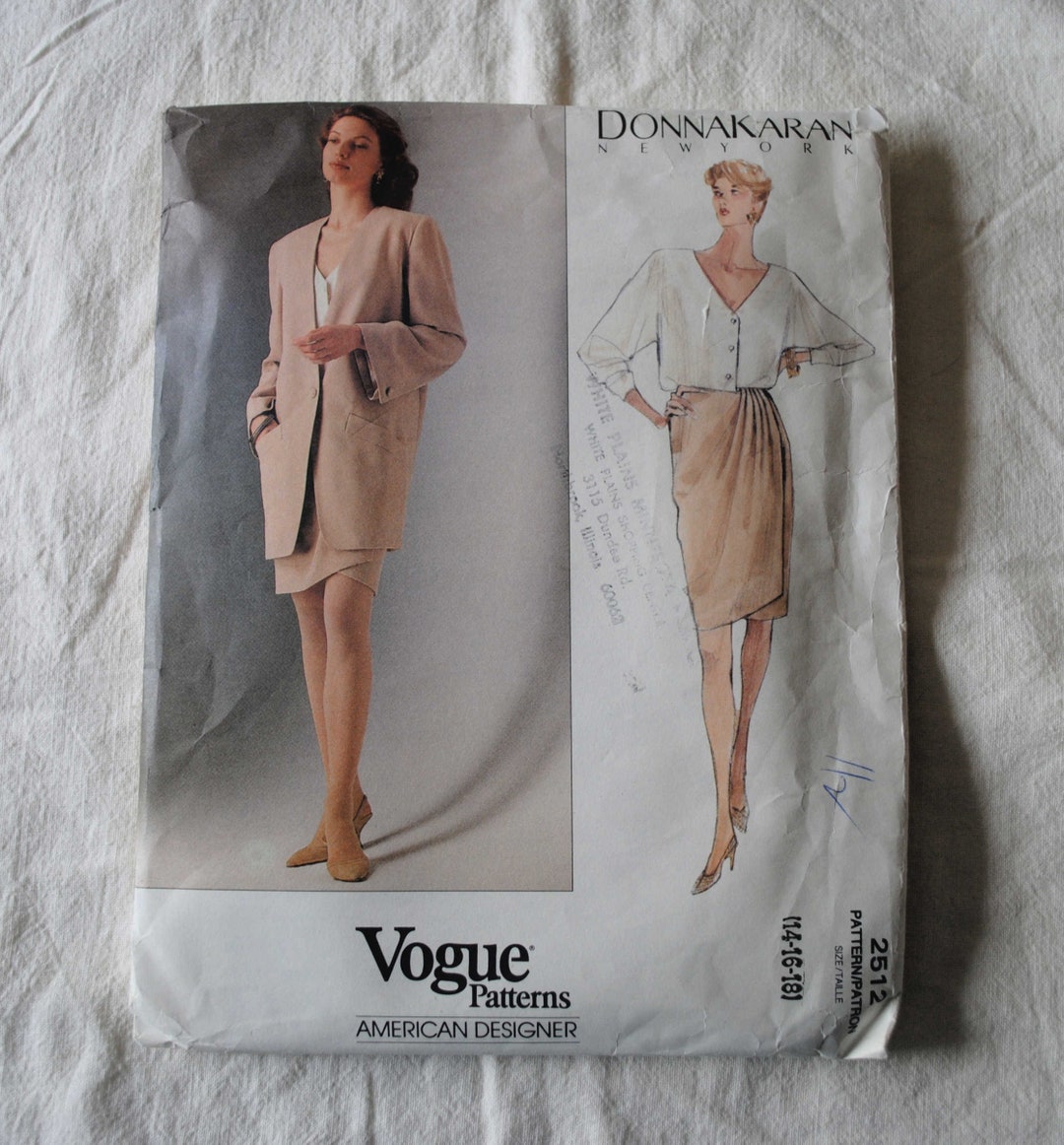 8-12 UNCUT 1990s Vogue 2512 Designer Sewing Pattern, Misses Jacket, Top ...