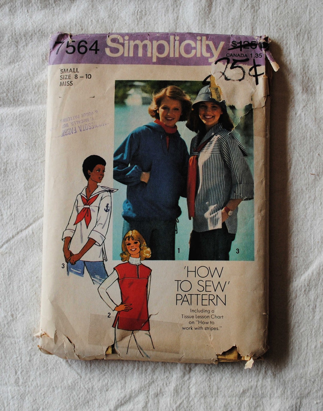 Size Small 8 10 Vintage 1970s Simplicity 7564 Sewing Pattern Misses ...