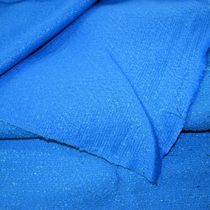 Unused Vintage 1960's Bright Royal Blue Slub Nubby Fabric Suiting ...