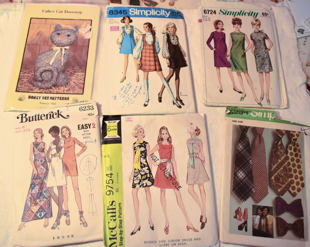 Lot of Vintage Sewing Patterns Craft Patterns Perfect for Card Supplies ...