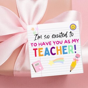 Teacher Appreciation Tag First Day of School Teacher Gift Tag ...