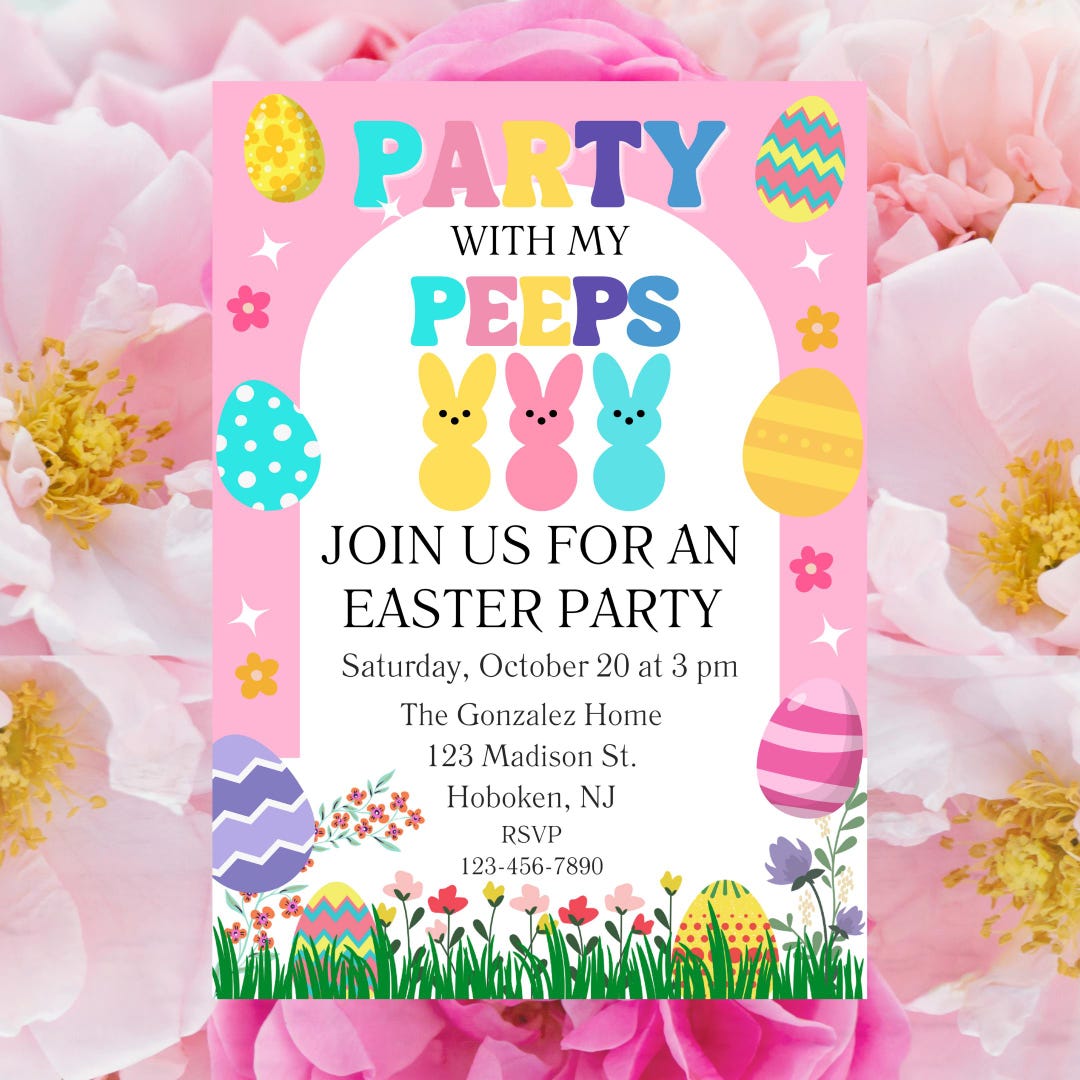 Easter Girl Invitation, Easter Egg Hunt Invitation EDITABLE, Easter ...