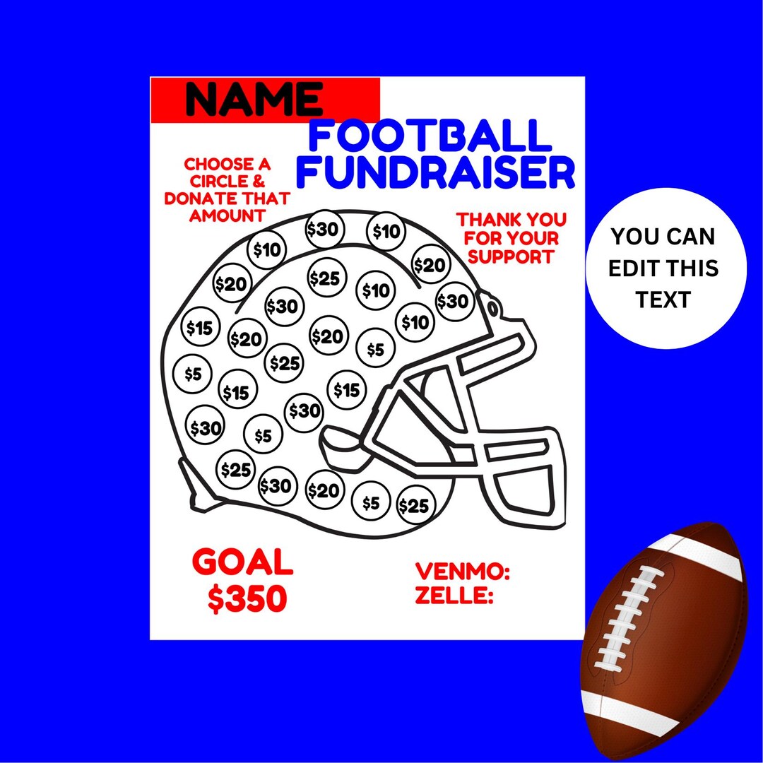 Football Fundraiser | Fill My Football Printable Fundraiser | Football ...