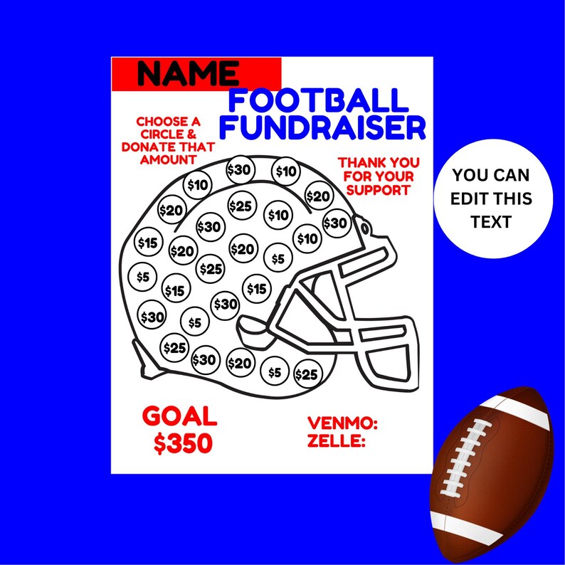 Football Fundraiser | Fill My Football Printable Fundraiser | Football ...