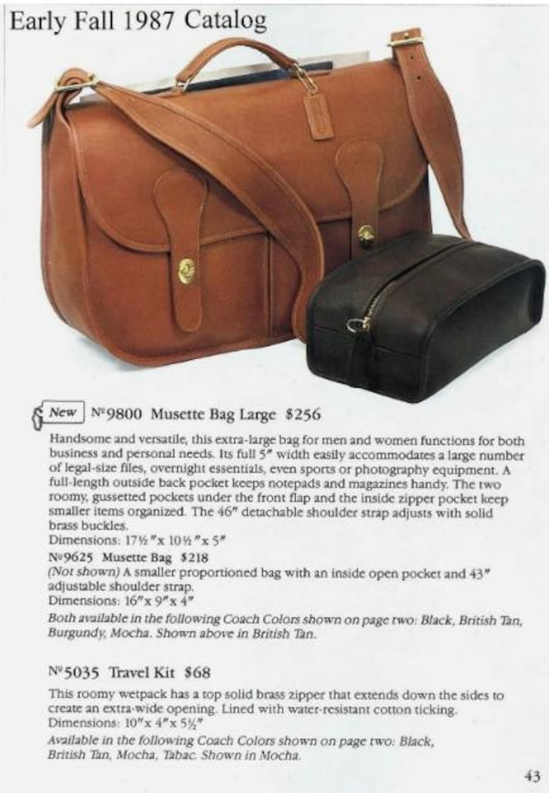 Vintage Coach Large Musette Bag: British Tan Leather Messenger ...