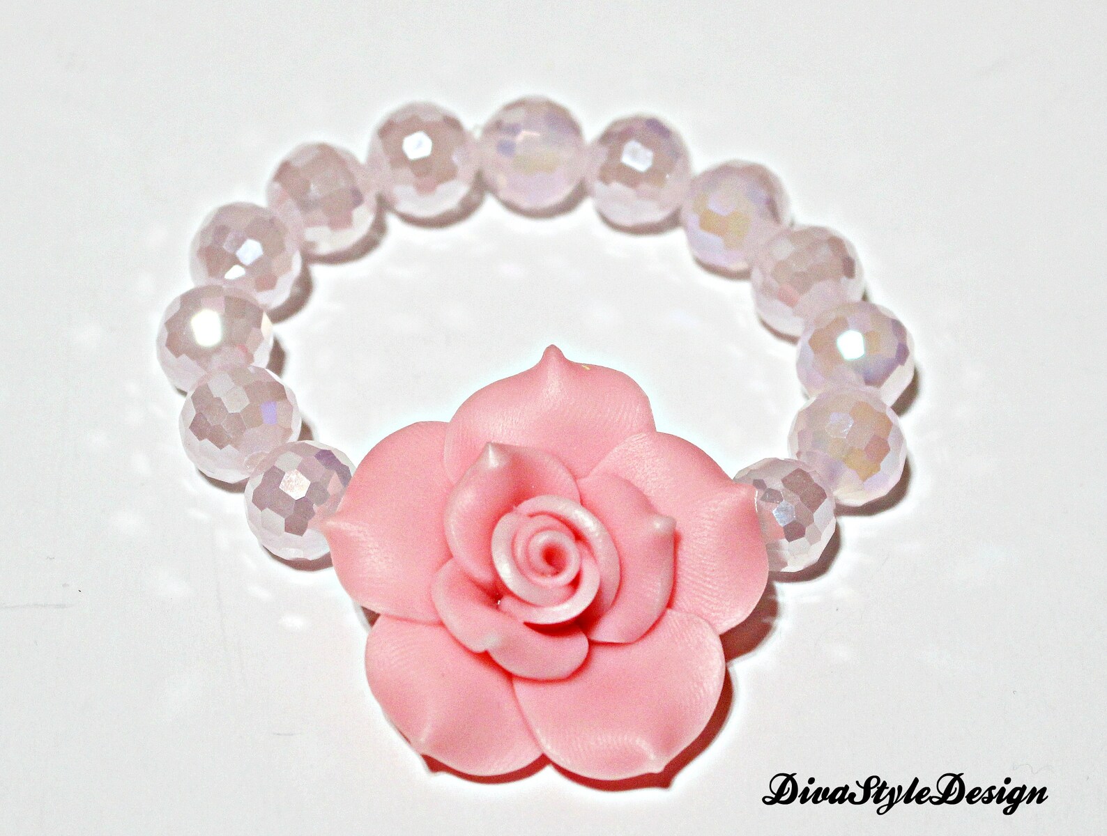 Pink Rose Bracelet Pink Rose With Pearls Pink Rose With Rose - Etsy