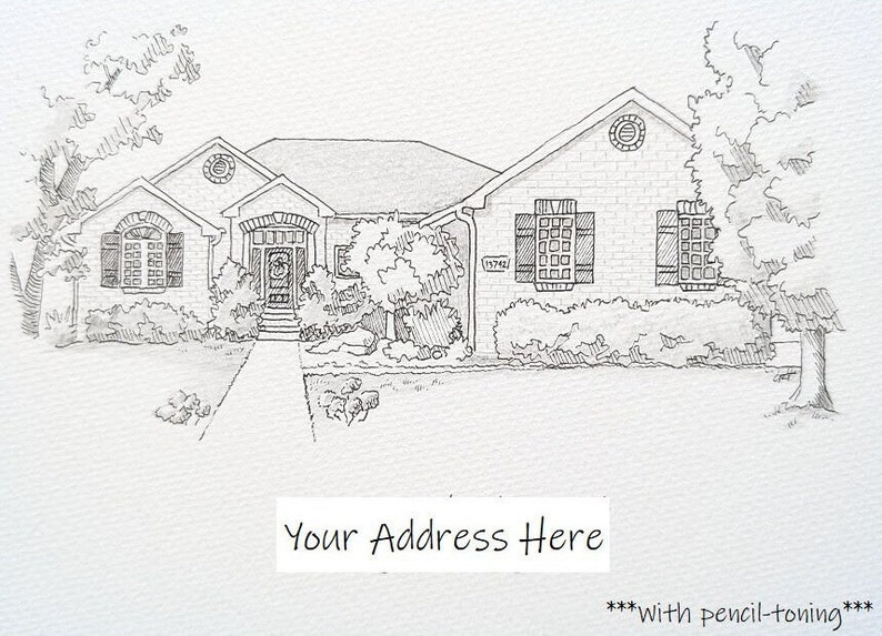 Custom House Portrait (ink, or Line and Wash) - Etsy