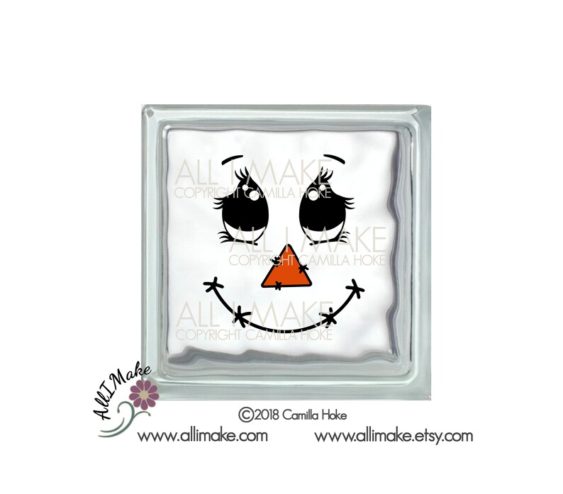 Scarecrow Face 11 Vinyl Face Glass Block Vinyl Vinyl - Etsy