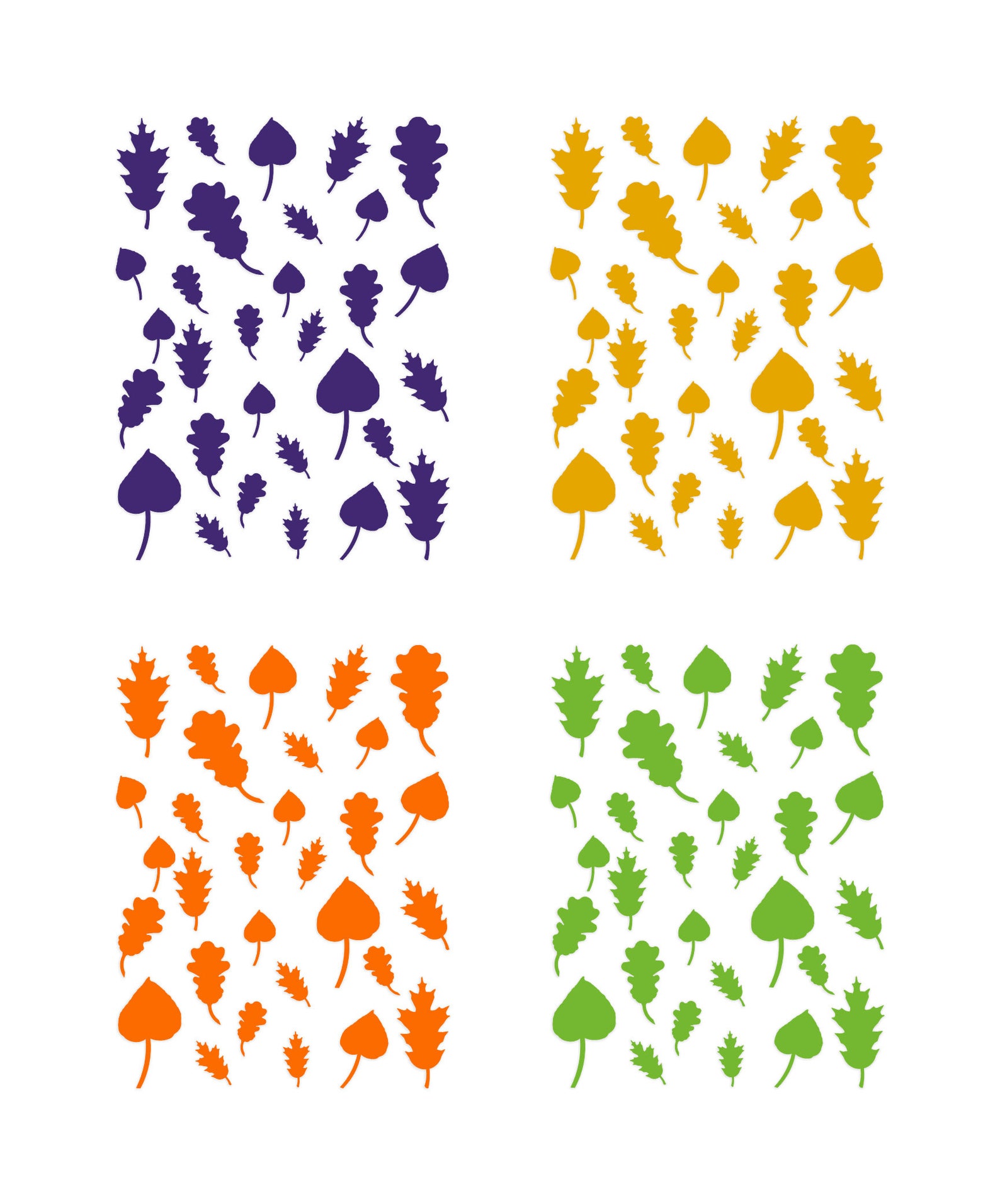 Leaves Leaves Sticker Sheet Leaves Decal Leaves Sheet - Etsy
