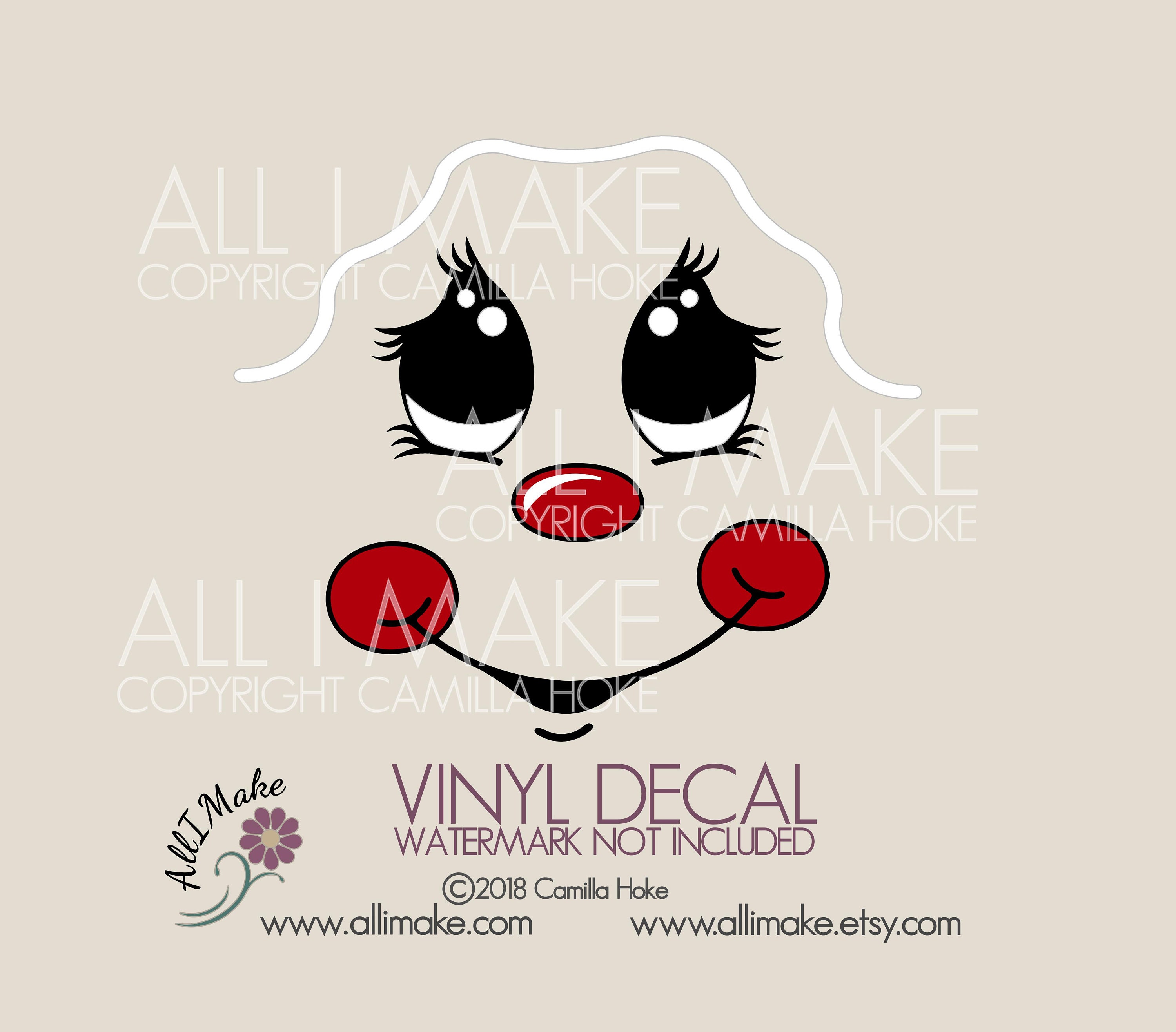 Gingerbread Girl Face | Vinyl Face | Glass Block Vinyl | Vinyl | Craft ...