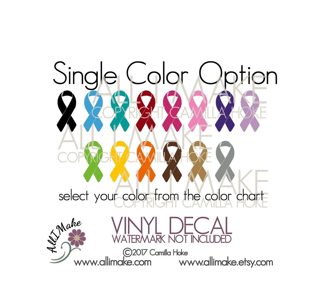 Support Ribbon Support Ribbon Decal Support Ribbon Sticker - Etsy
