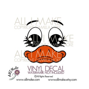 Duck Face 6 | Vinyl Face | Glass Block Vinyl | Vinyl | Craft Vinyl Face ...