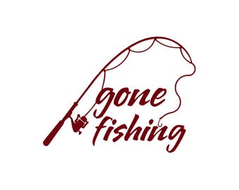 Gone fishing decal | Etsy