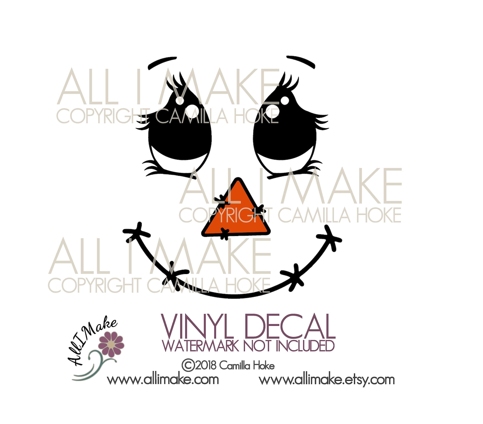 Scarecrow Face 11 | Vinyl Face | Glass Block Vinyl | Vinyl | Craft ...